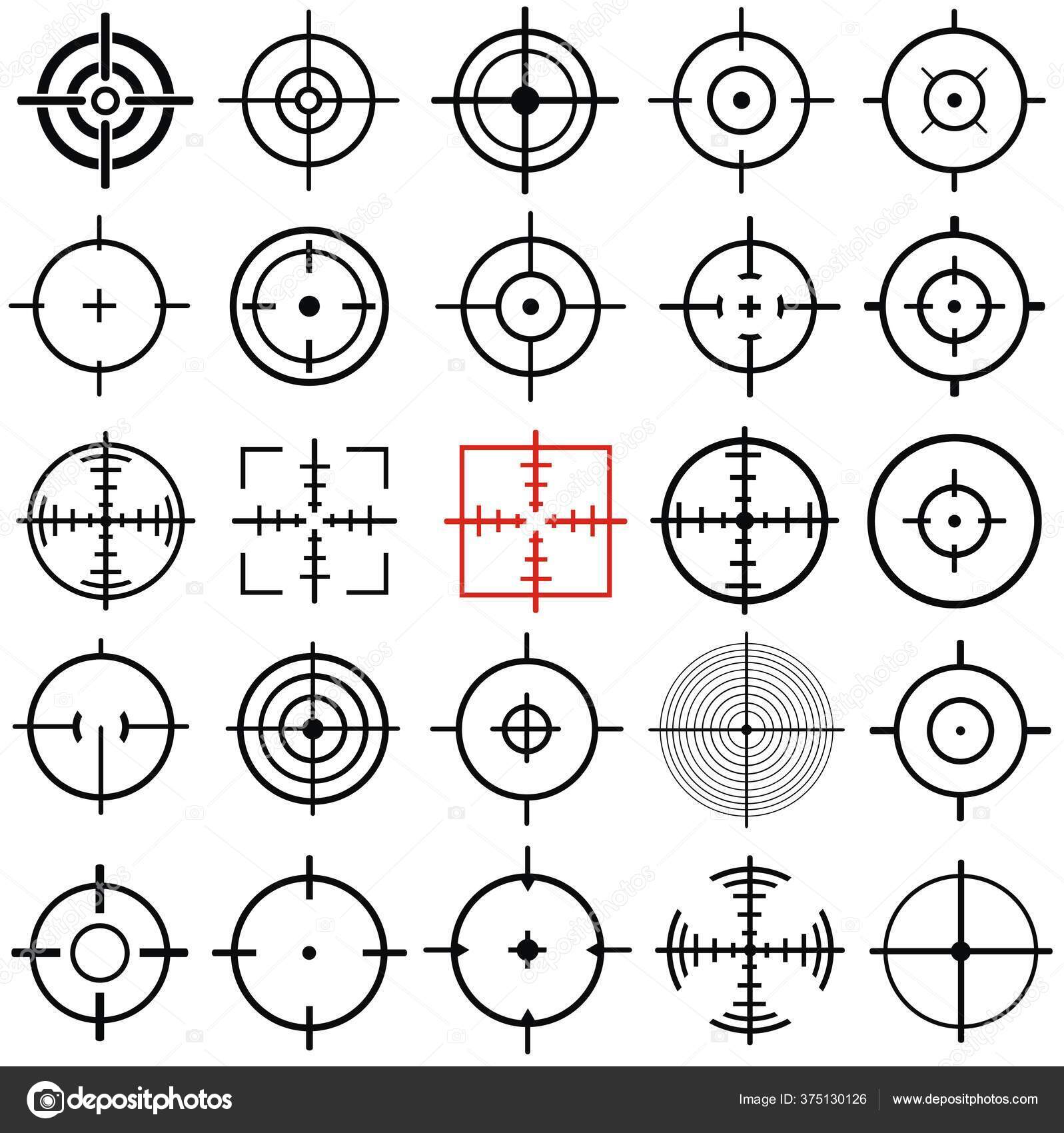 Different Icon Set Targets Destination Target Aim Targeting Aiming ...