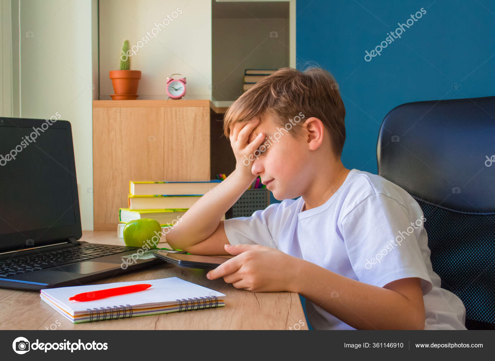 Child Doing Homework Frustrated