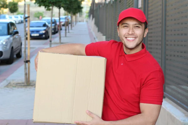 Pizza Delivery Worker Urban Background — Stock Photo © albejor2002 ...