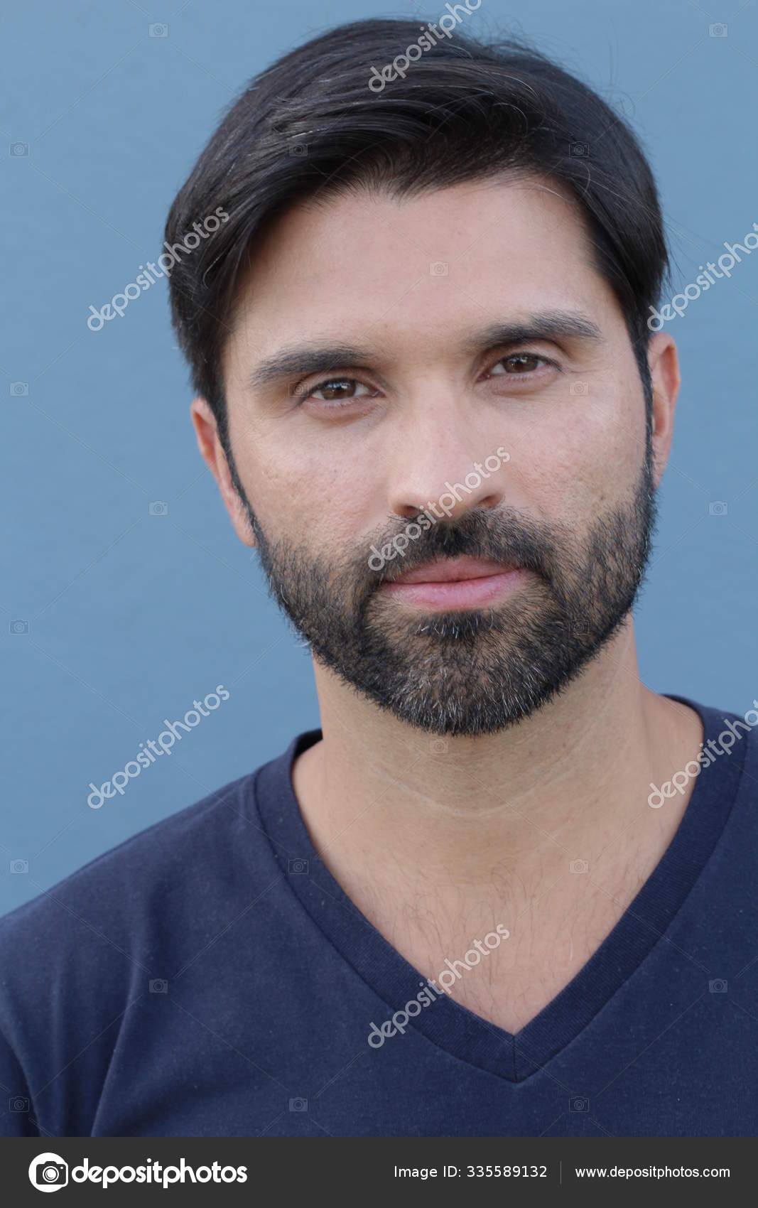 Handsome Masculine Manly Male Model Facial Hair Macho Strong Dark Stock ...