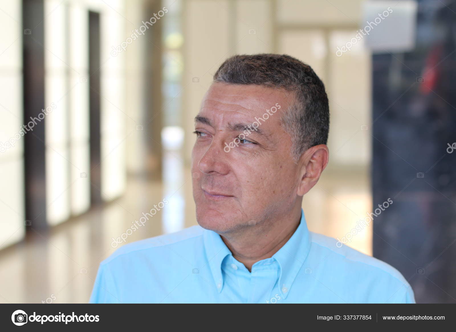 Portrait Middle Aged Manager Office Interior — Stock Photo ...