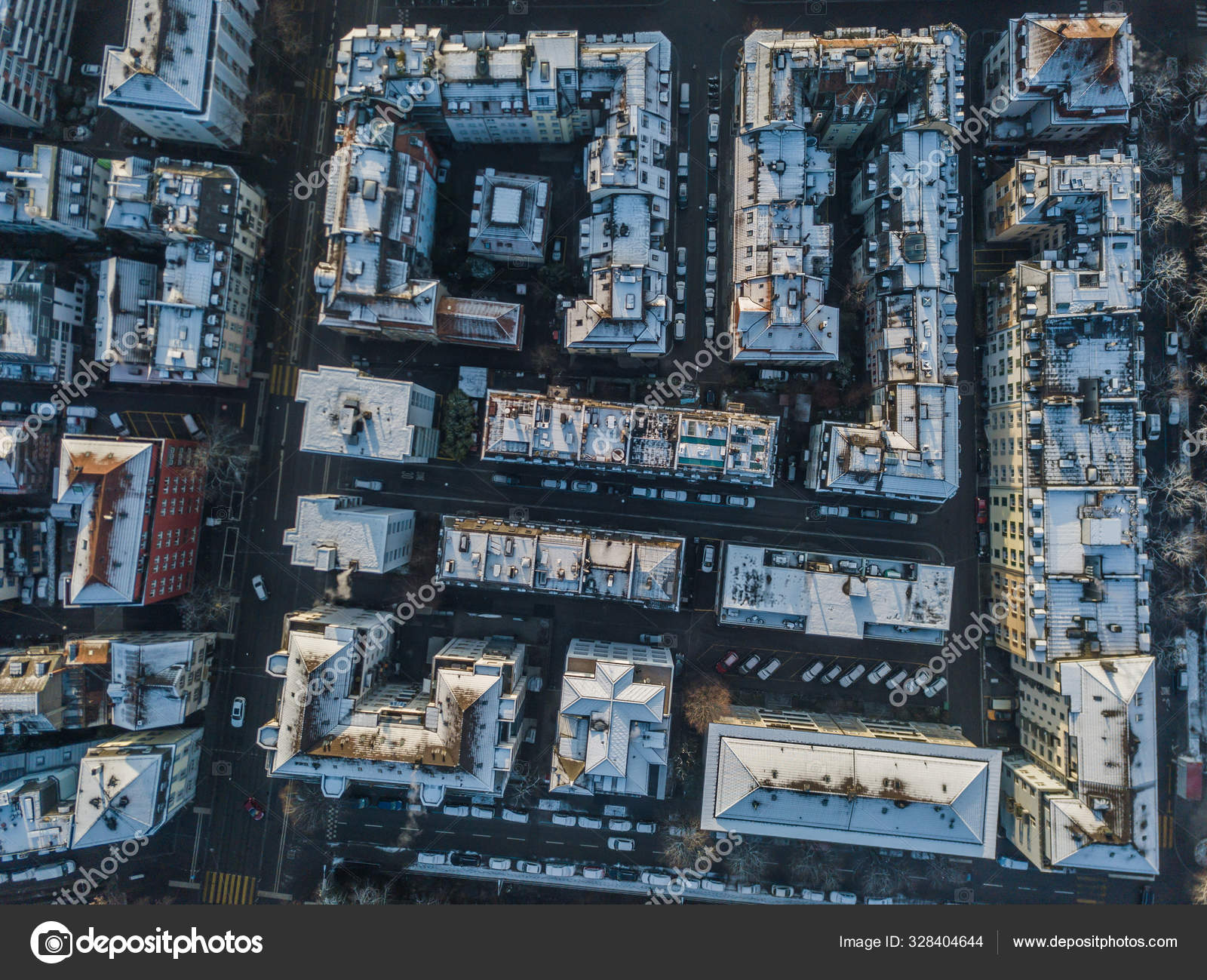Aerial View Urban Block Buildings Top View Stock Photo by ©oiramn 328404644