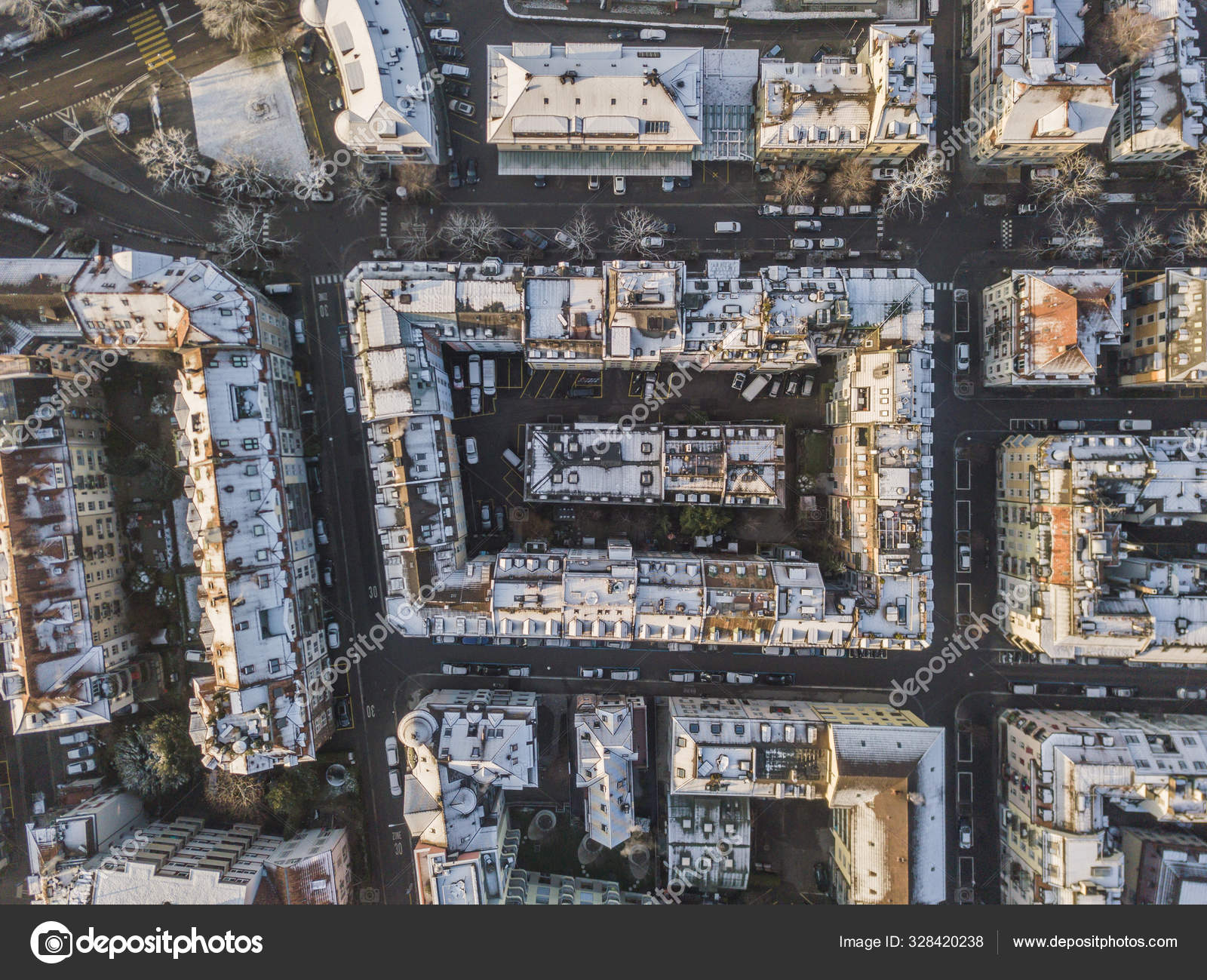 Aerial View Urban Block Buildings Top View Stock Photo by ©oiramn 328420238