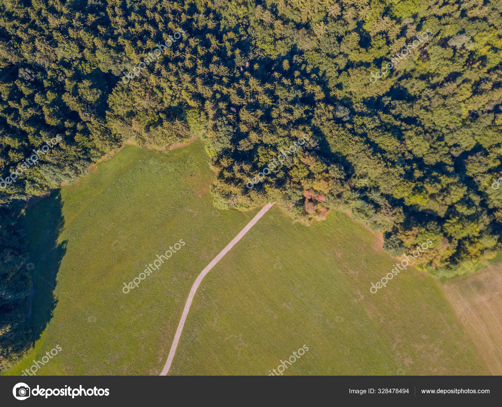 Aerial View Path Trough Forest Switzerland Stock Photo by ©oiramn 328478494
