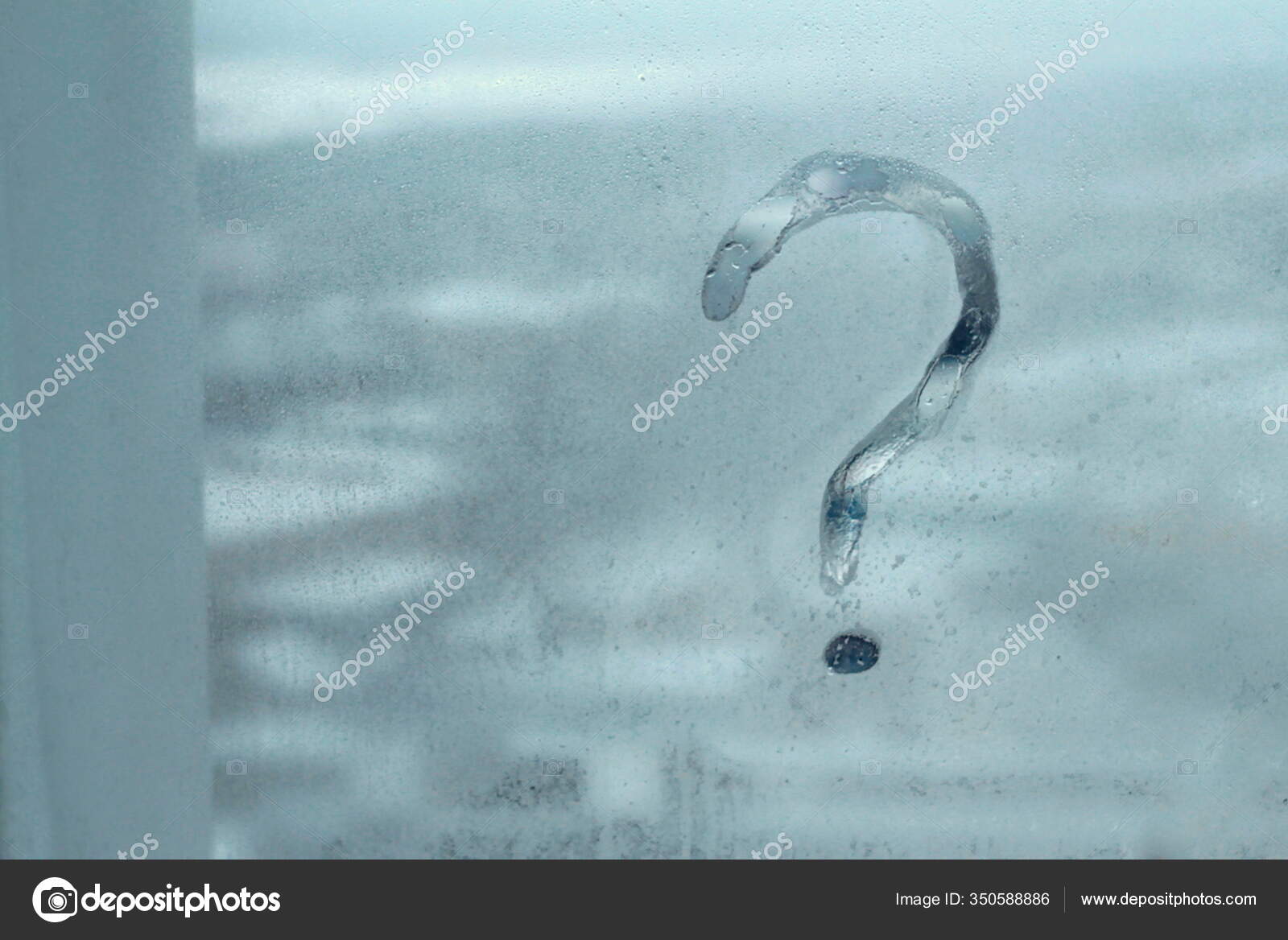 Question Mark Wet Window Pane Concept Questionnaires Problem Situations ...