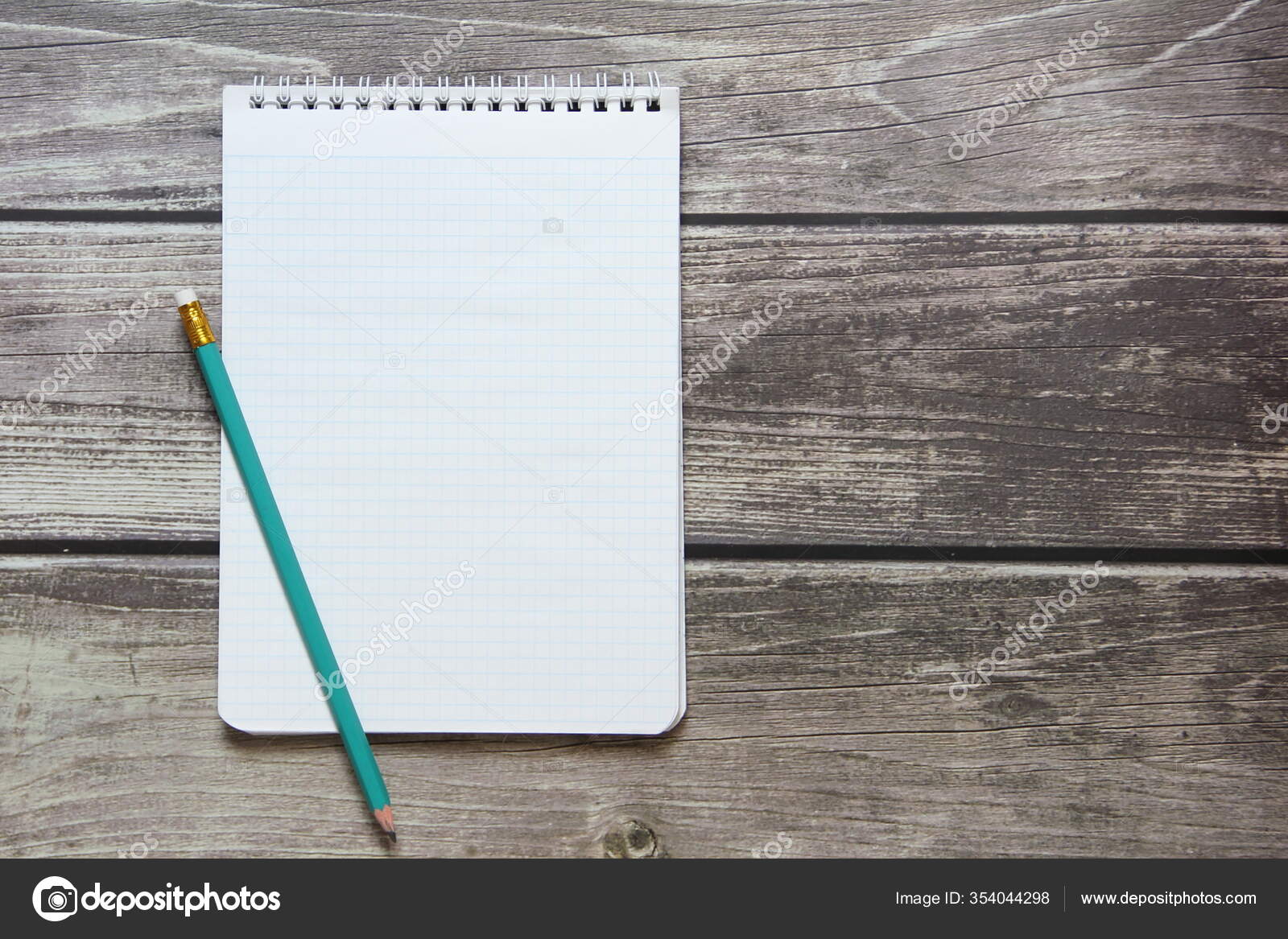 Notepad Blank White Sheet Checker Paper Simple Graphite Pencil Lies ...