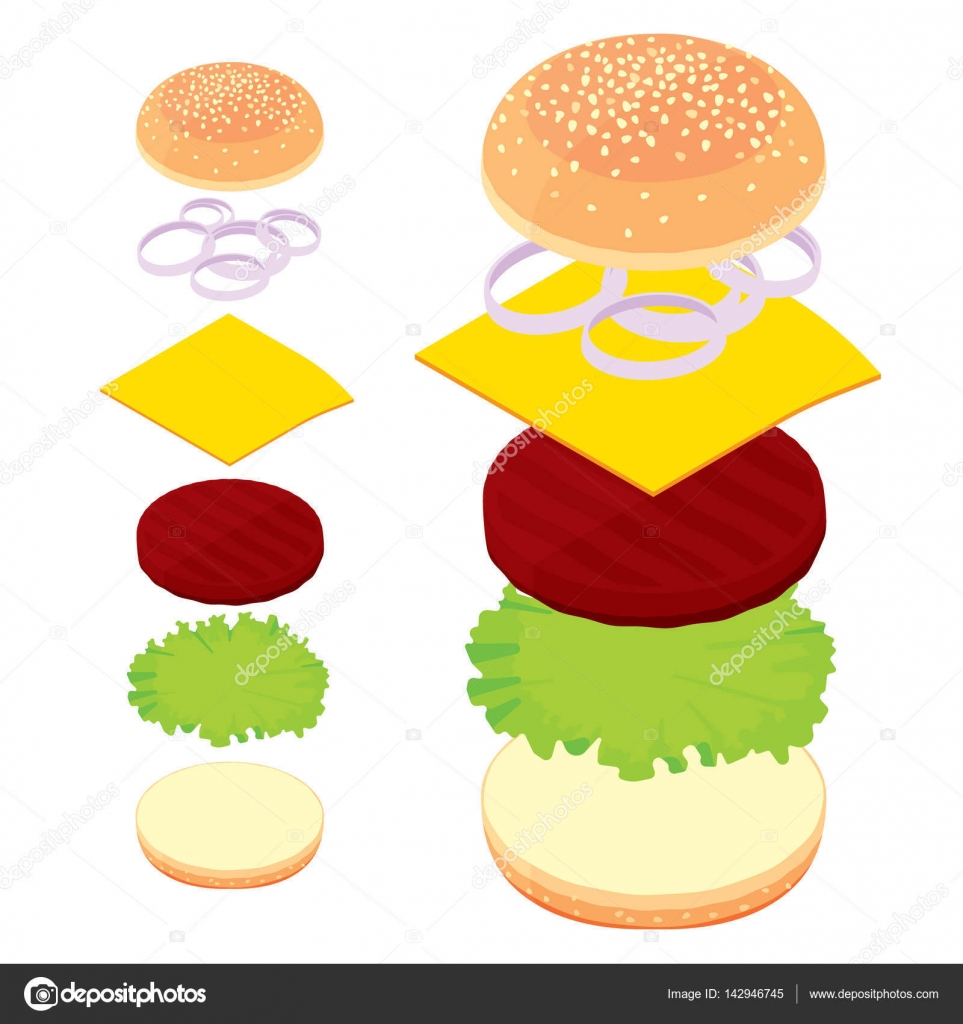 3d hamburguesa, hamburguesa con queso, conjunto de ingredientes pan ... 3d hamburguesa, hamburguesa con queso, conjunto de ingredientes pan ...