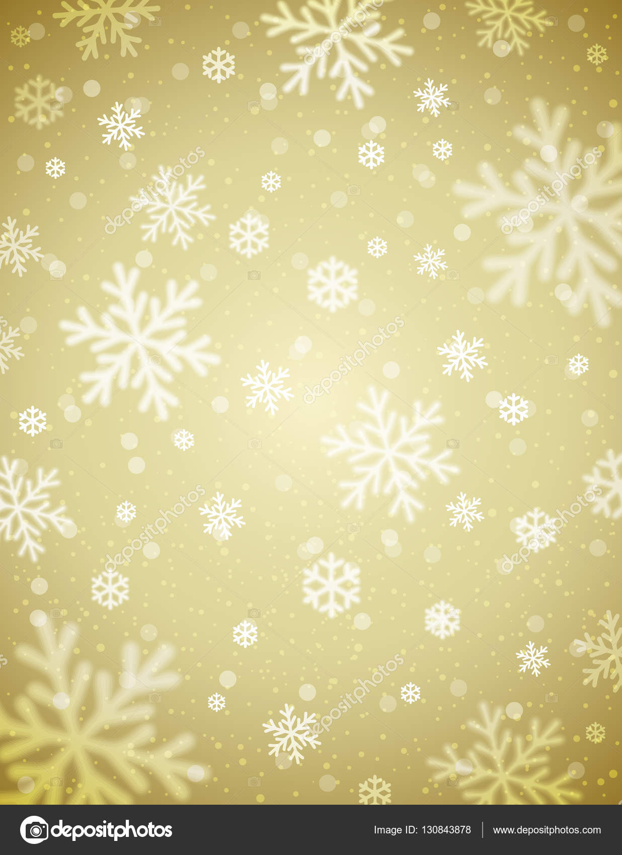 Beige Christmas background with blurred snowflakes, vector Stock Vector ...