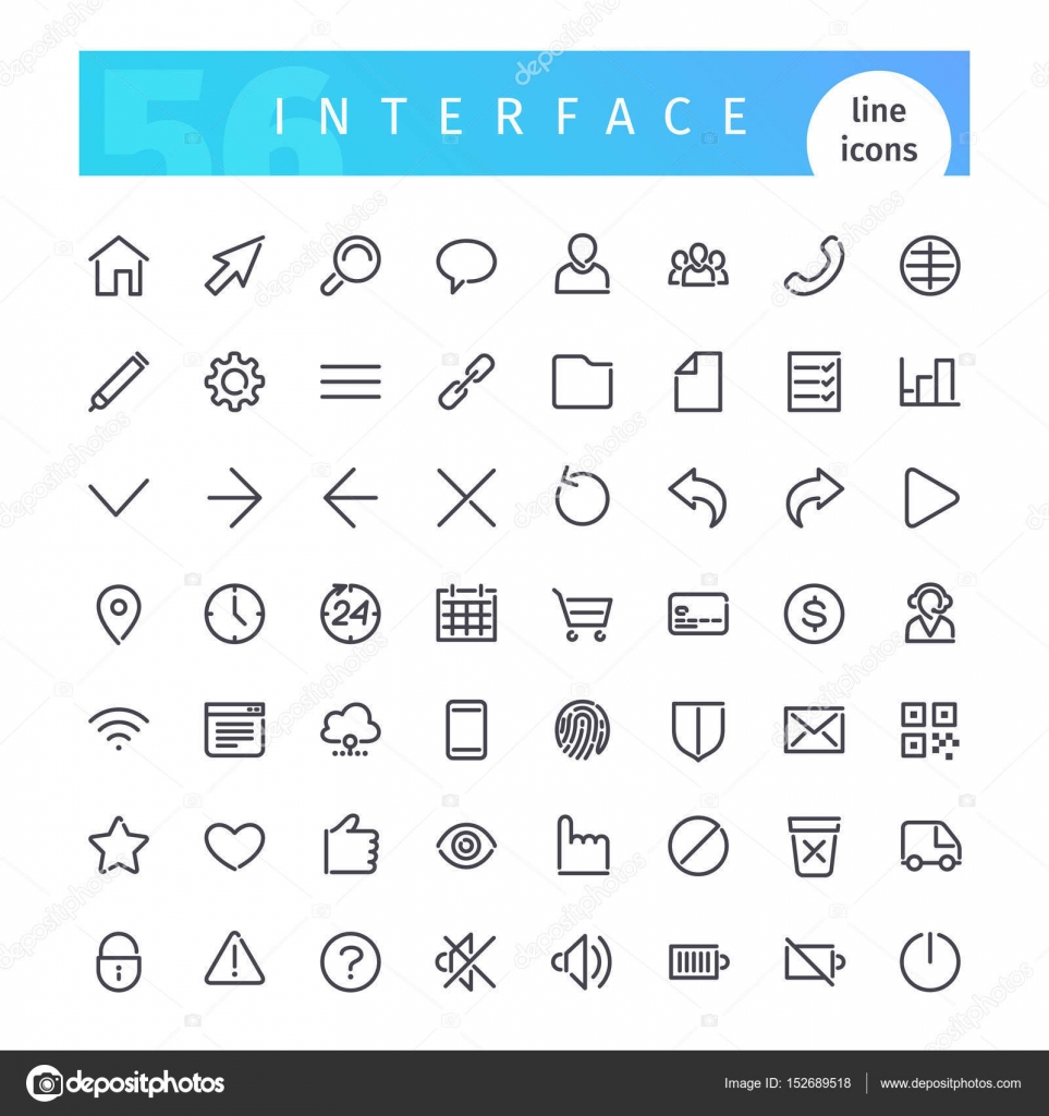 Interface Line Icons Set Stock Vector by ©Voysla 152689518