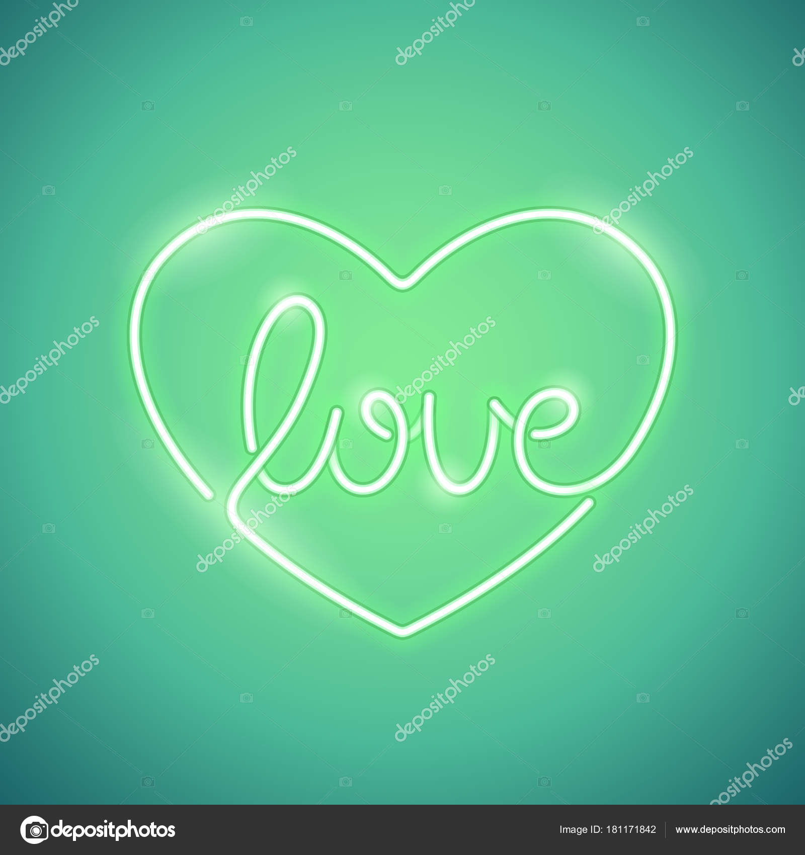 Love Neon Sign Green Stock Vector By ©voysla 181171842