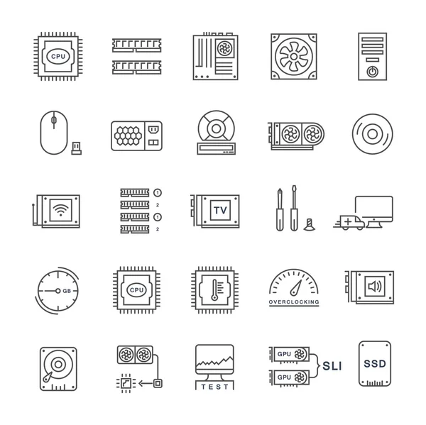 Set Vector Flat Line Icons Upgrading Computer Stock Vector Image by ©andrei45454 #112006566