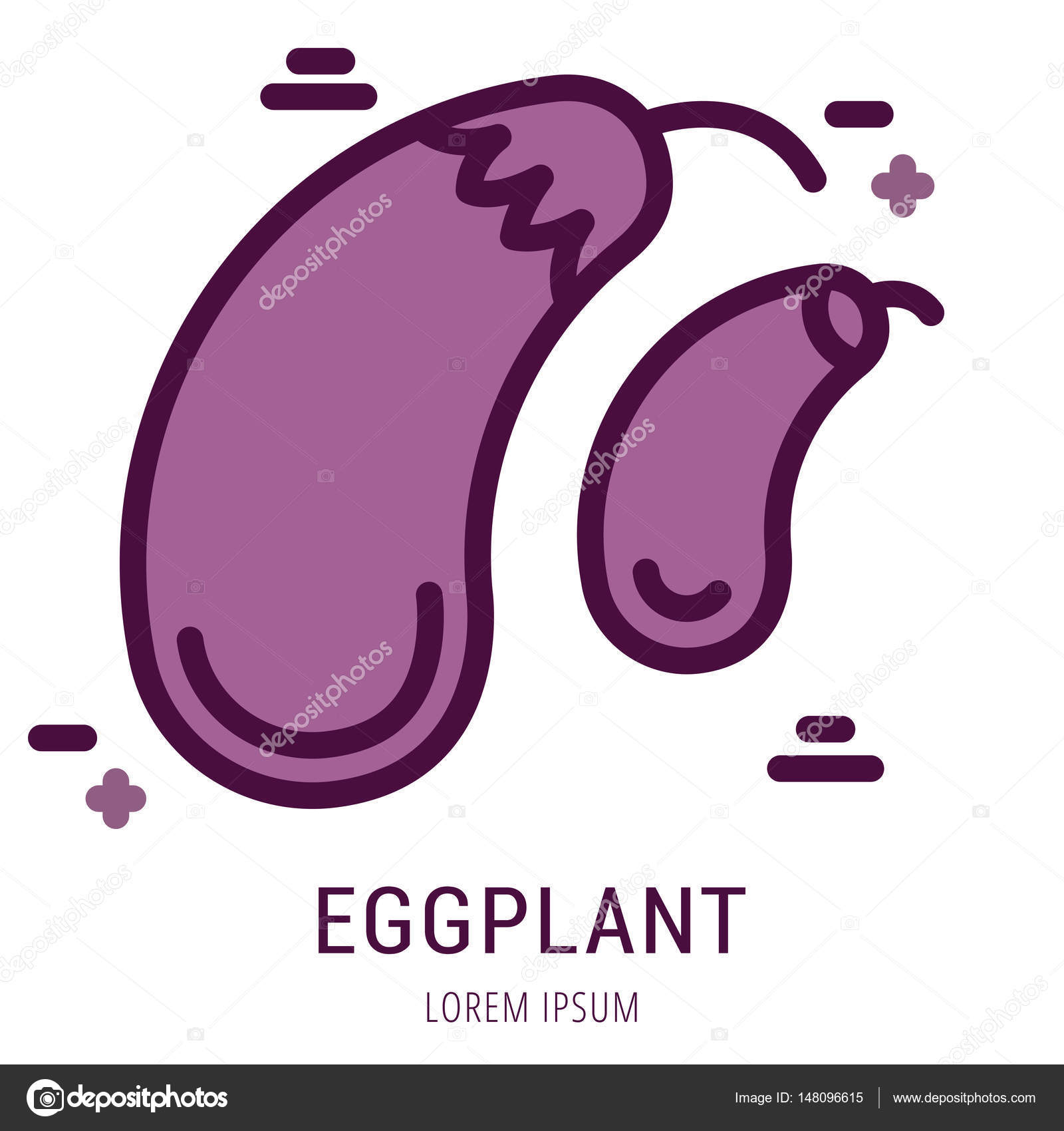 Vector Simple Logo Template Eggplant Stock Vector by ©andrei45454 148096615