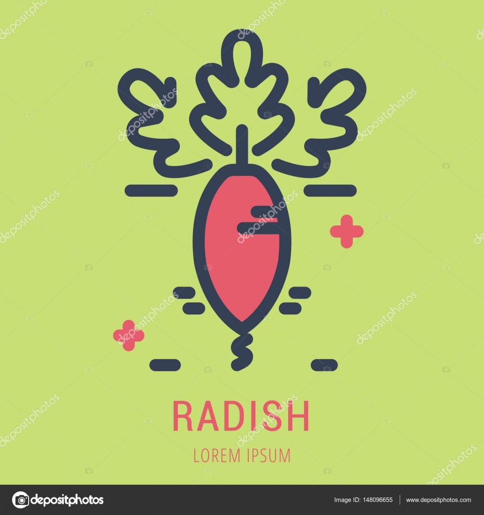 Vector Simple Logo Template Radish Stock Vector by ©andrei45454 148096655
