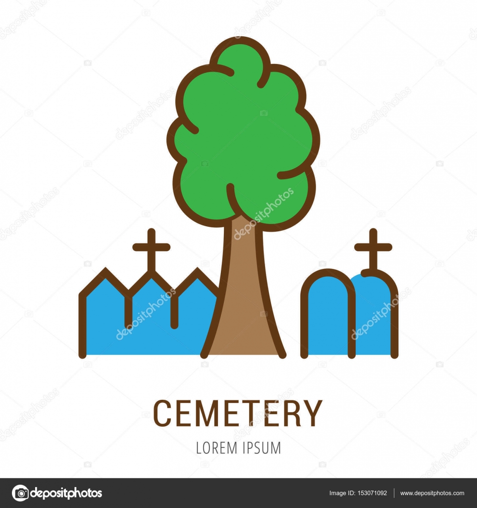 Vector Simple Logo Template Cemetery Stock Vector by ©andrei45454 153071092