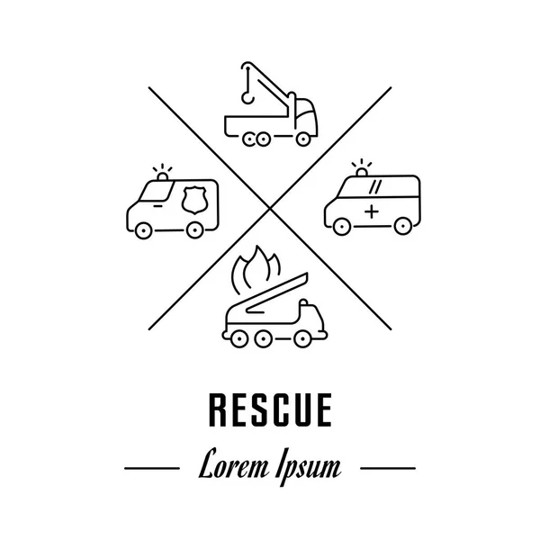 Vector Line Style Logo Label Template Ambulance Isolated Background ...