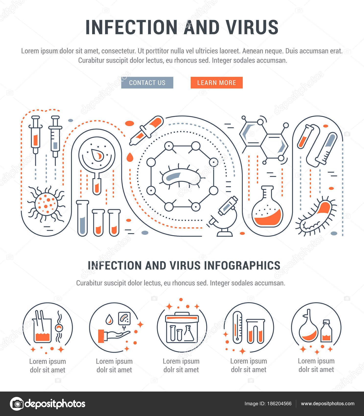 Website Banner and Landing Page of Infection and Virus. Stock Vector by ...