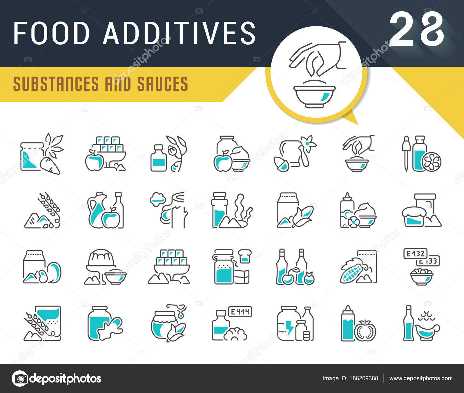 Set Vector Line Icons of Food Additives. Stock Vector Image by ...
