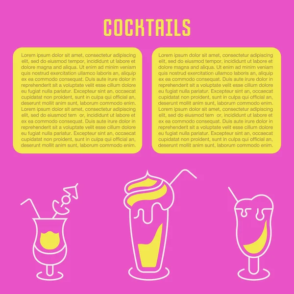 Website Banner and Landing Page of Cocktails. Stock Vector by ...