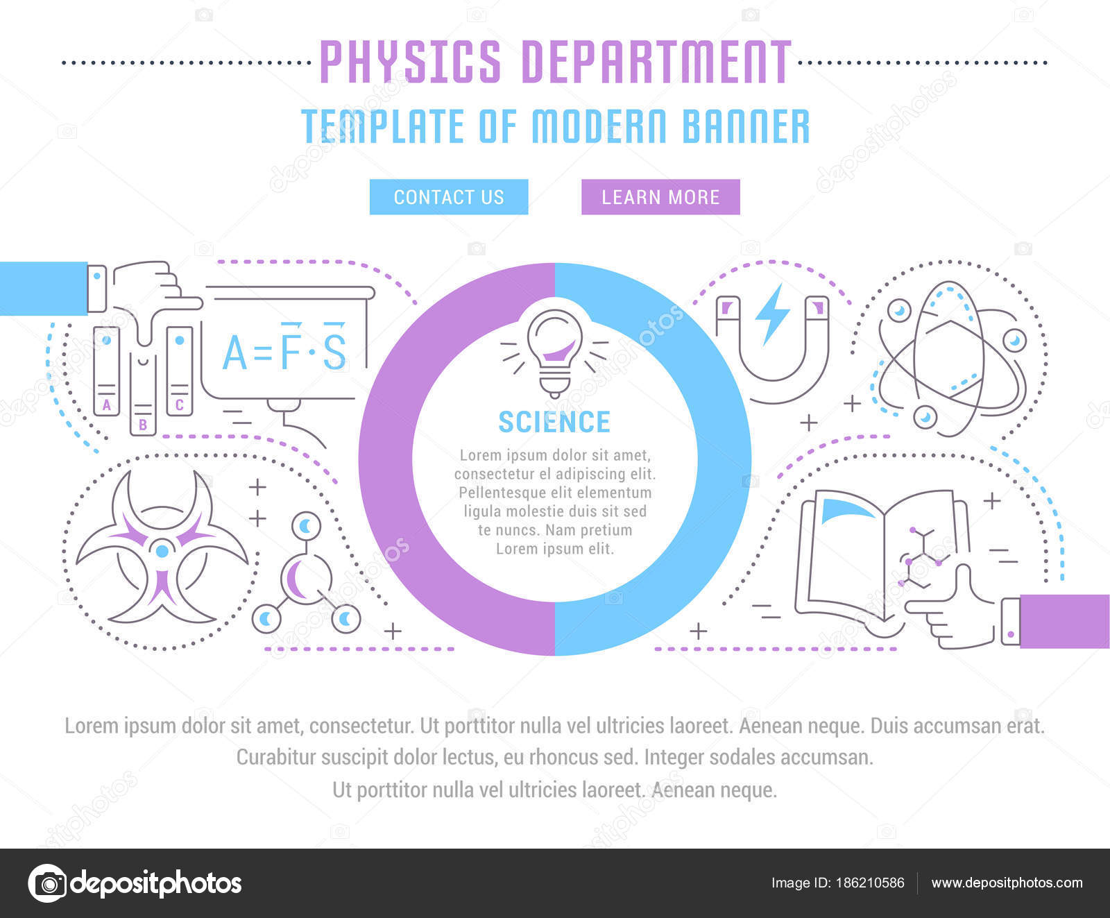 Website Banner and Landing Page of Physics Department. Stock Vector by ...