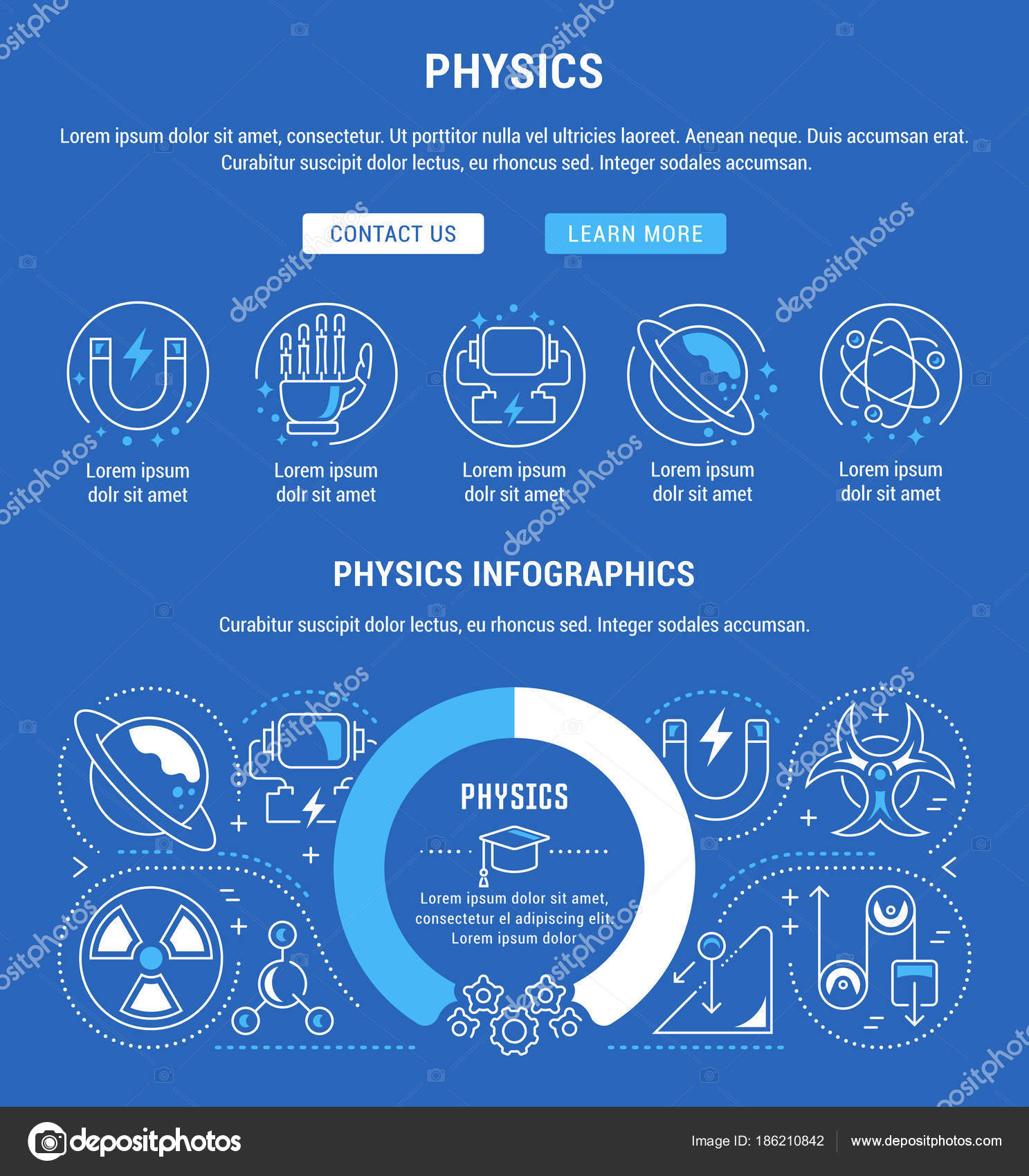 Website Banner and Landing Page of Physics. Stock Vector by ...