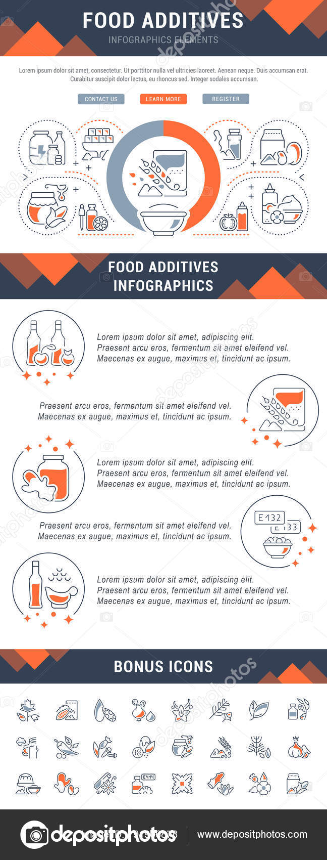Website Banner and Landing Page of Food Additives. Stock Vector Image ...