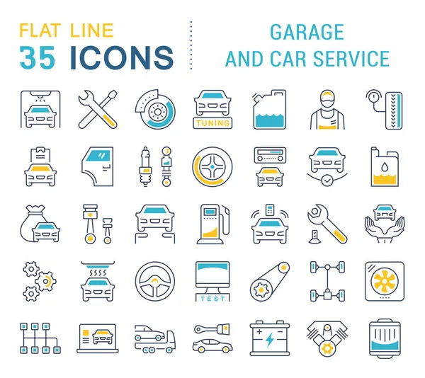 Set Vector Flat Line Icons Car Service — Stock Vector © andrei45454 ...