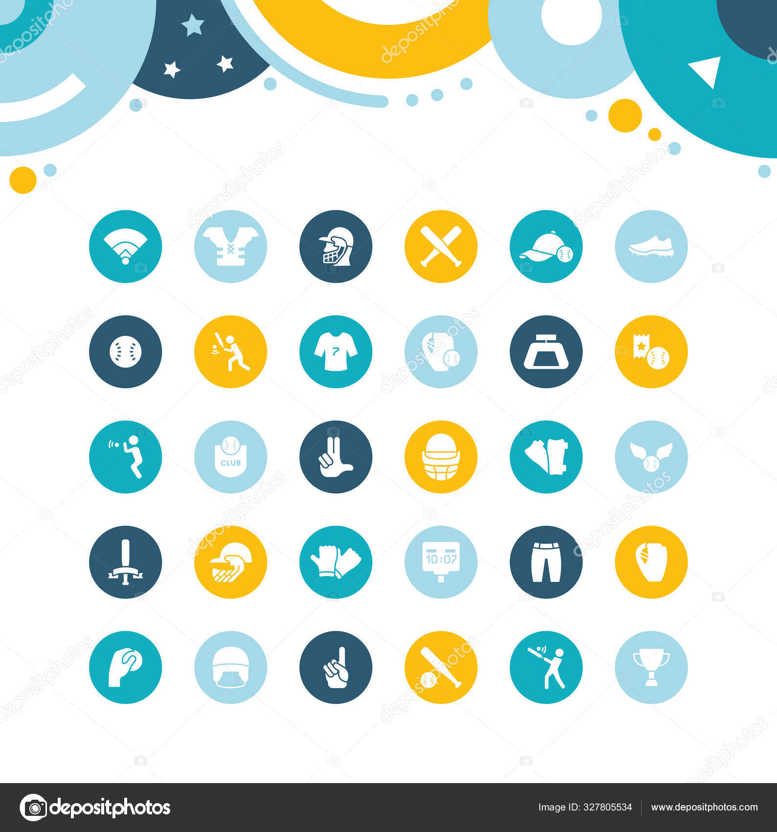 Set of Simple Icons of Baseball — Stock Vector © andrei45454 #327805534