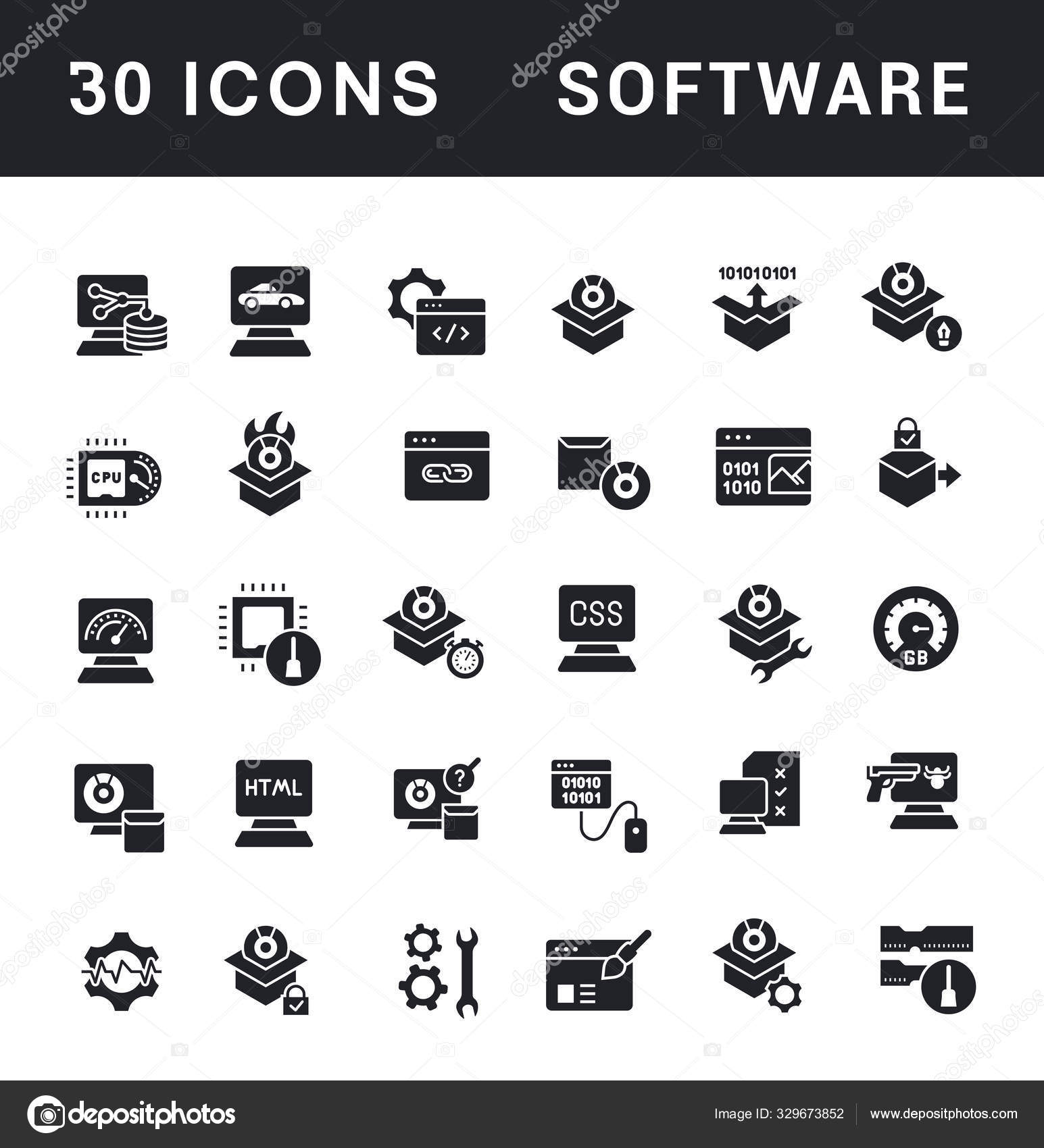 Set of Simple Icons of Software Stock Vector by ©andrei45454 329673852