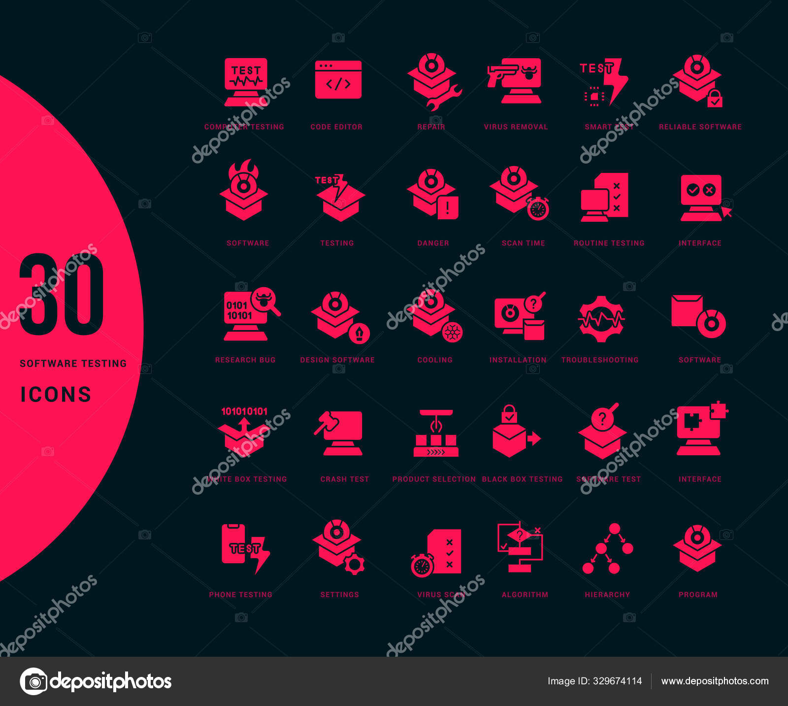 Set of Simple Icons of Software Testing Stock Vector Image by ...