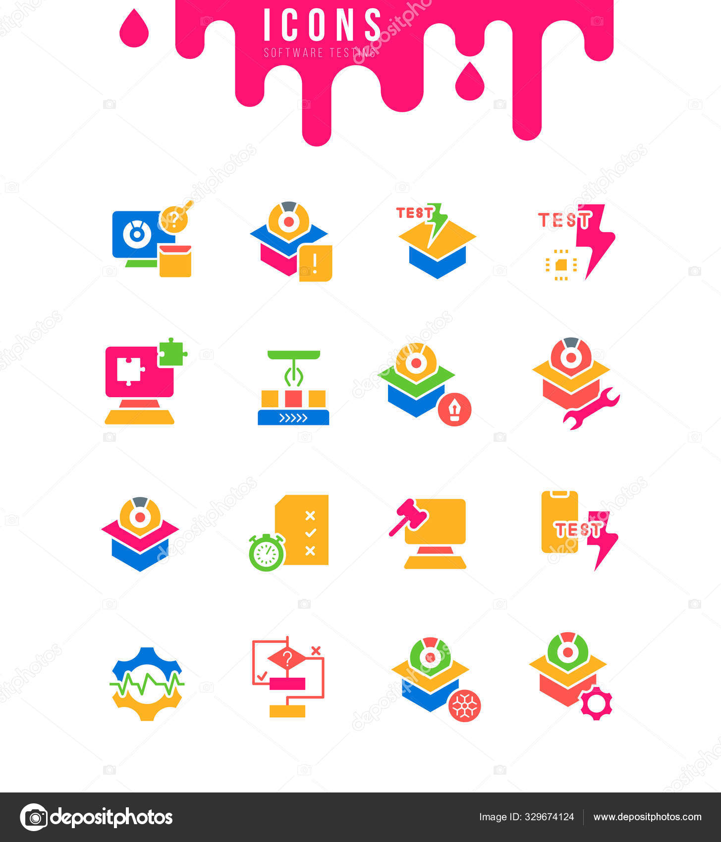 Set of Simple Icons of Software Testing Stock Vector Image by ...