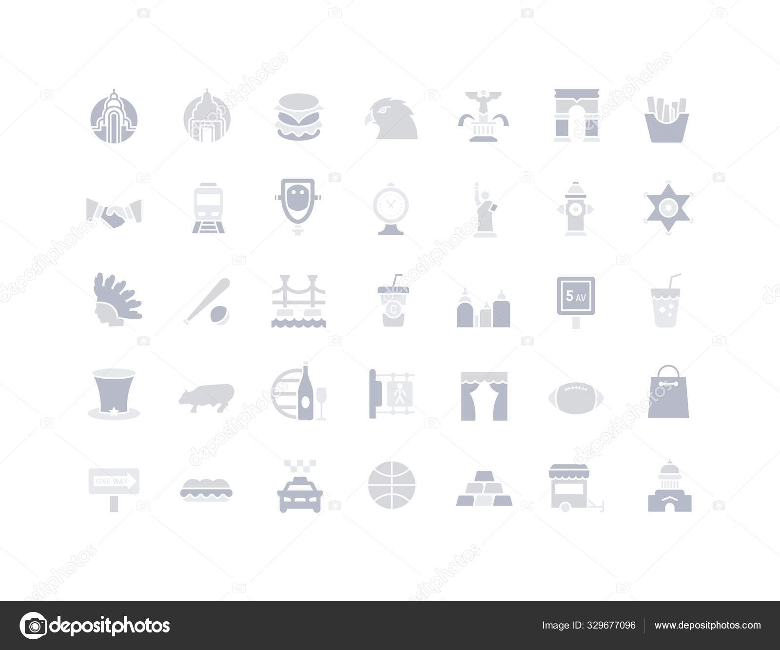 Set of Simple Icons of USA Stock Vector by ©andrei45454 329677096