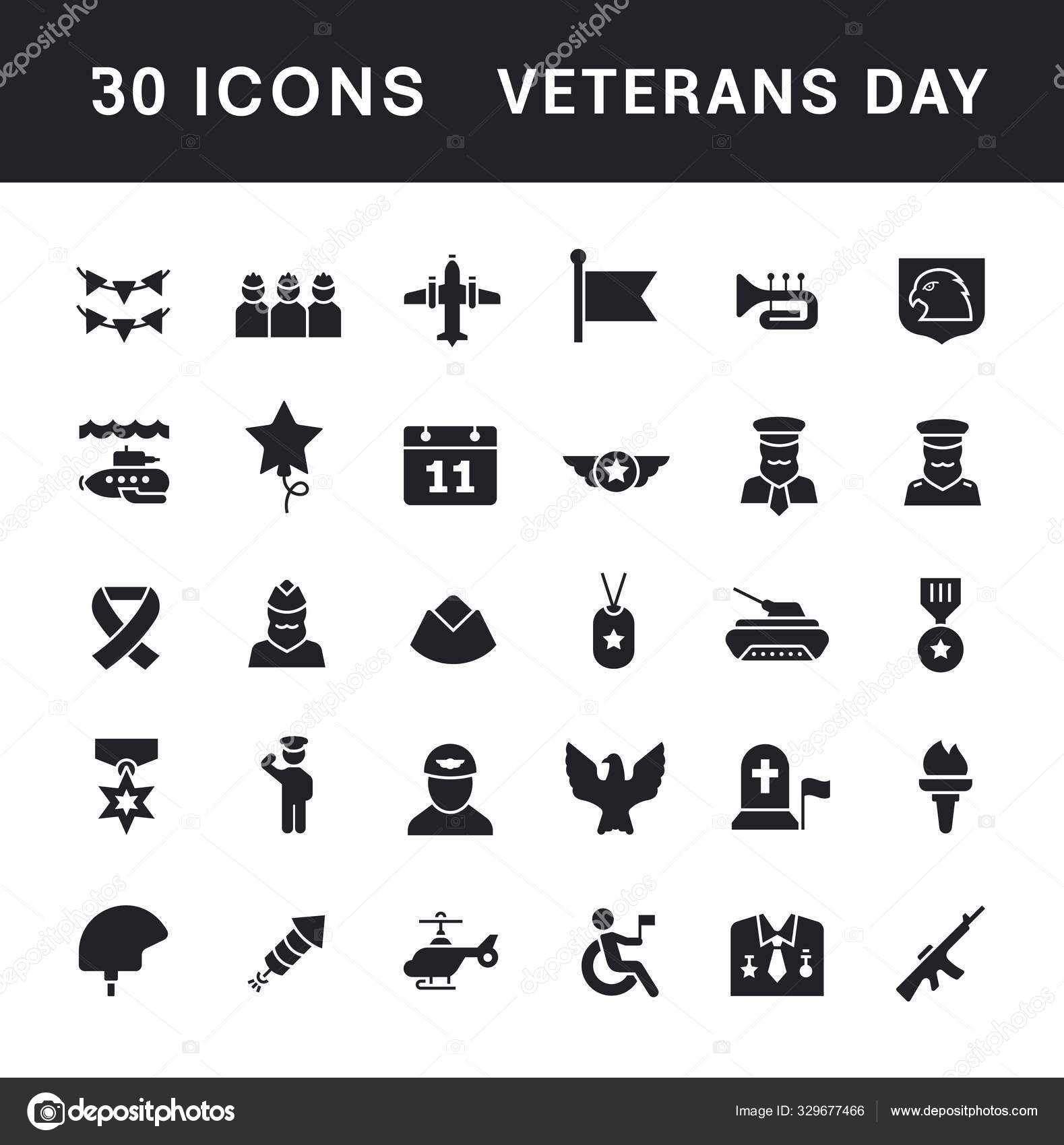 Set of Simple Icons of Veterans Day Stock Vector by ©andrei45454 329677466