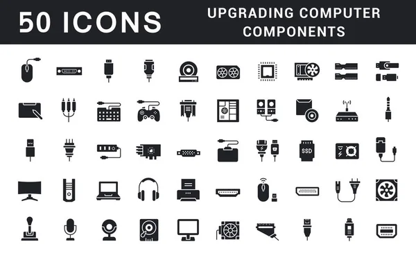 Set of Simple Icons of Upgrading Computer Components Stock Vector by ©andrei45454 327812118