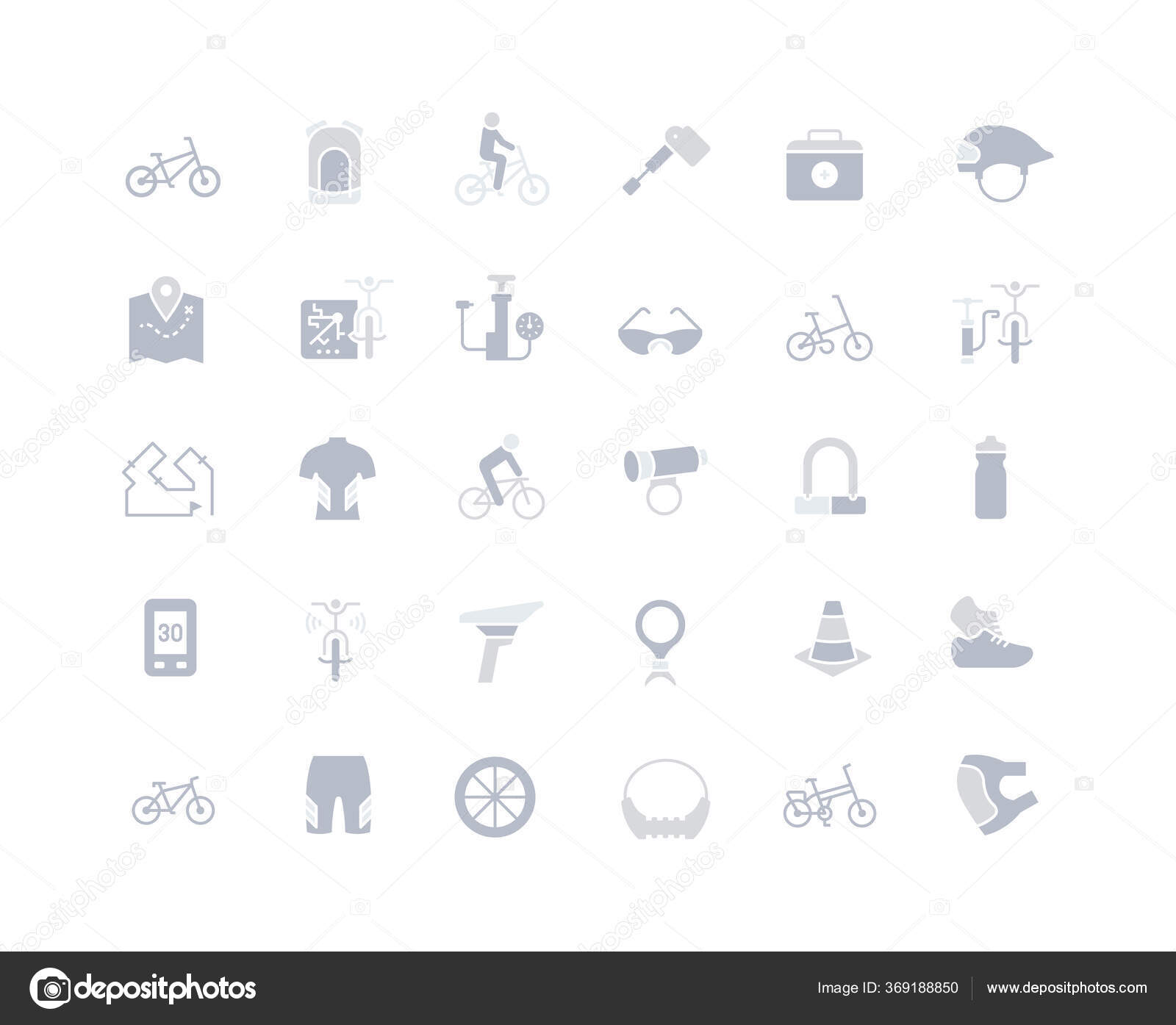 Collection Simple Icons Cycling White Background Modern Gray Shadows ...