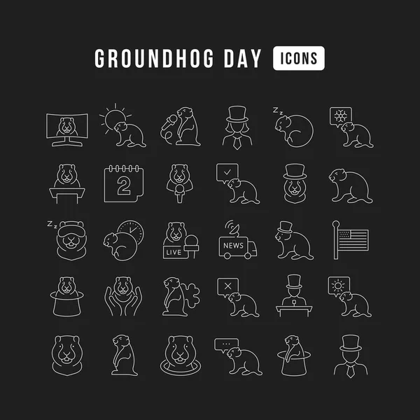 Set Vector Line Thin Icons Groundhog Day Linear Design Mobile Stock Vector Image by ©andrei45454 ...