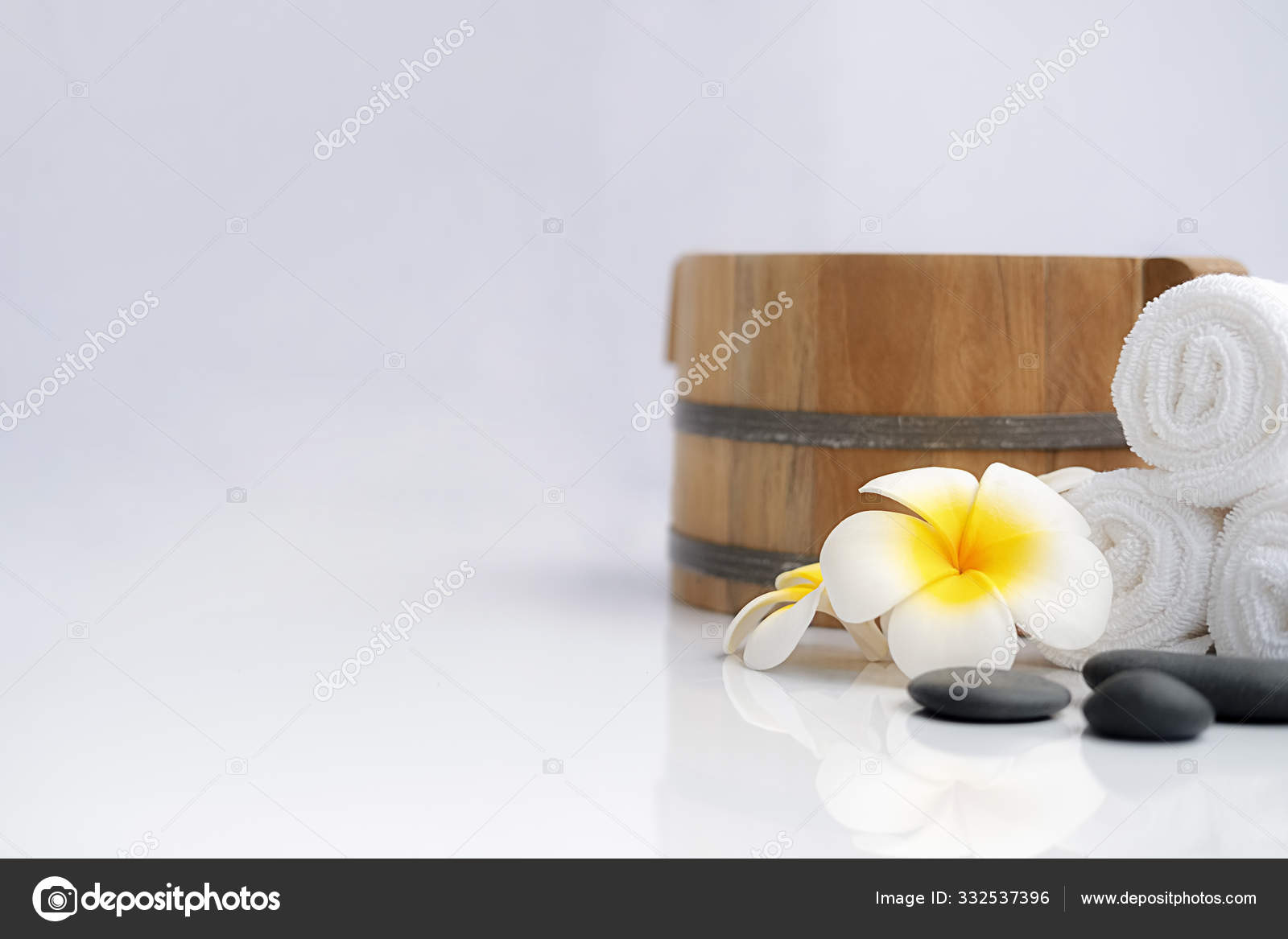 Spa treatment concept. Spa background with spa accessories on white background. Stock Photo by ...
