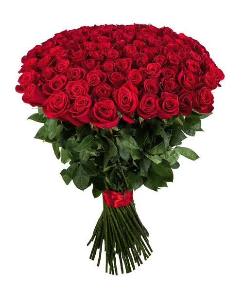 Big red roses bunch isolated on white background Stock Photo by ...