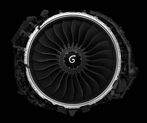 Jet engine front view isolated on black background. ⬇ Stock Photo ...