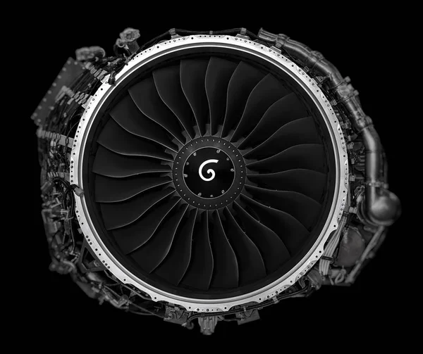 Jet engine front view isolated on black background. ⬇ Stock Photo ...