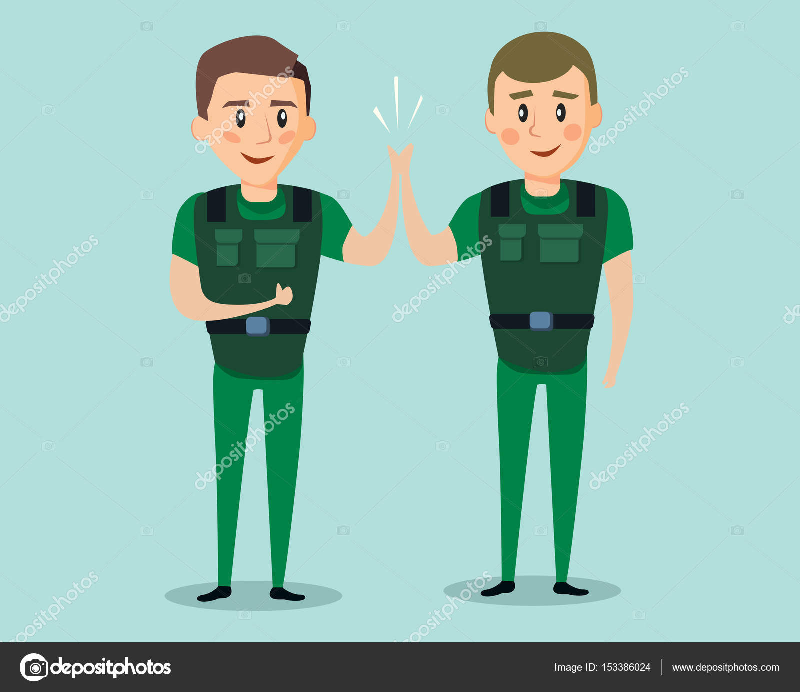 Dos chicos guardias de seguridad mejores amigos Vector de stock ...