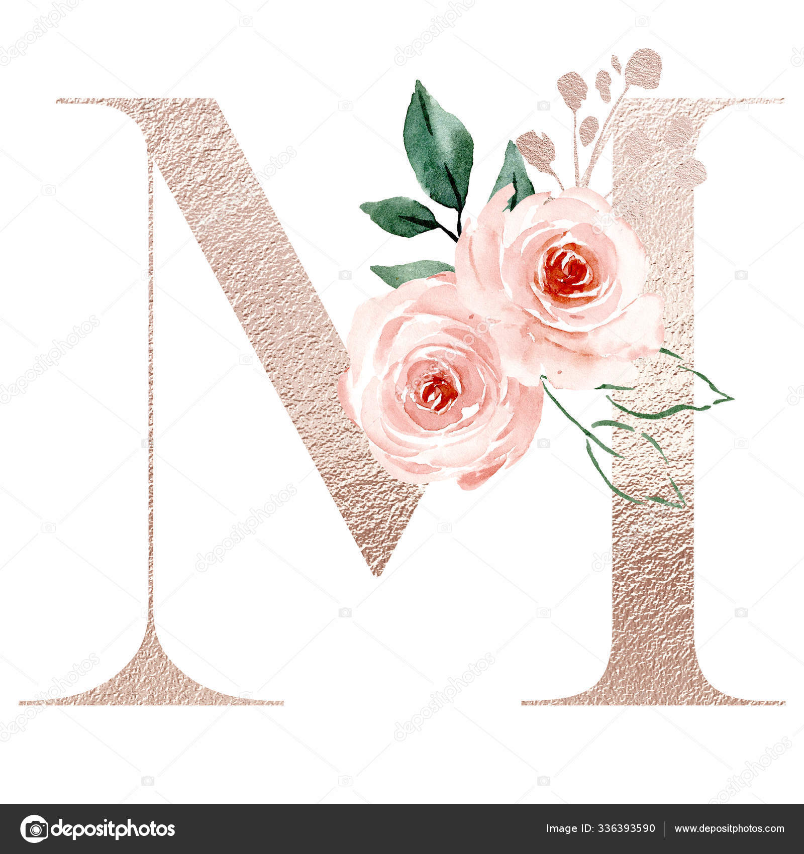 Letter M With Roses