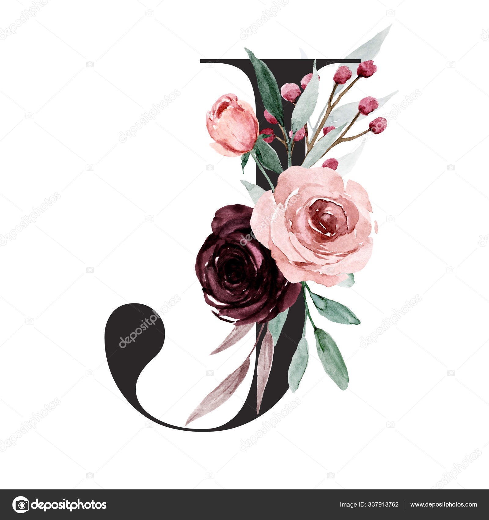 Fondo De Flores Con J Letra J Con Flores Vectores, Ilustraciones Y