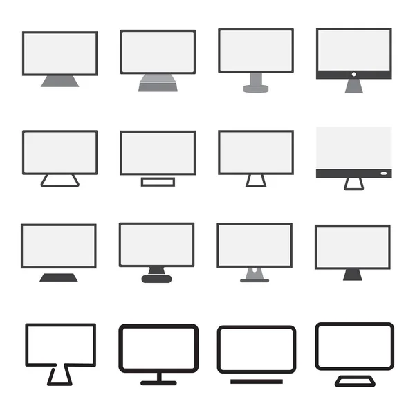 Computer monitor icons set — Stock Vector © huhulin #12600971