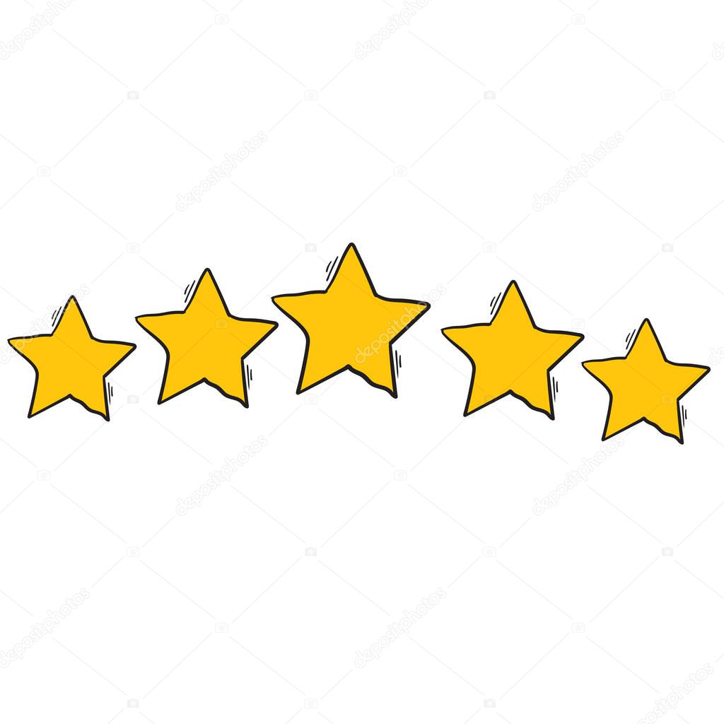 Revisi n de calificaci n de producto de cliente de cinco estrellas con estilo de dibujos ...