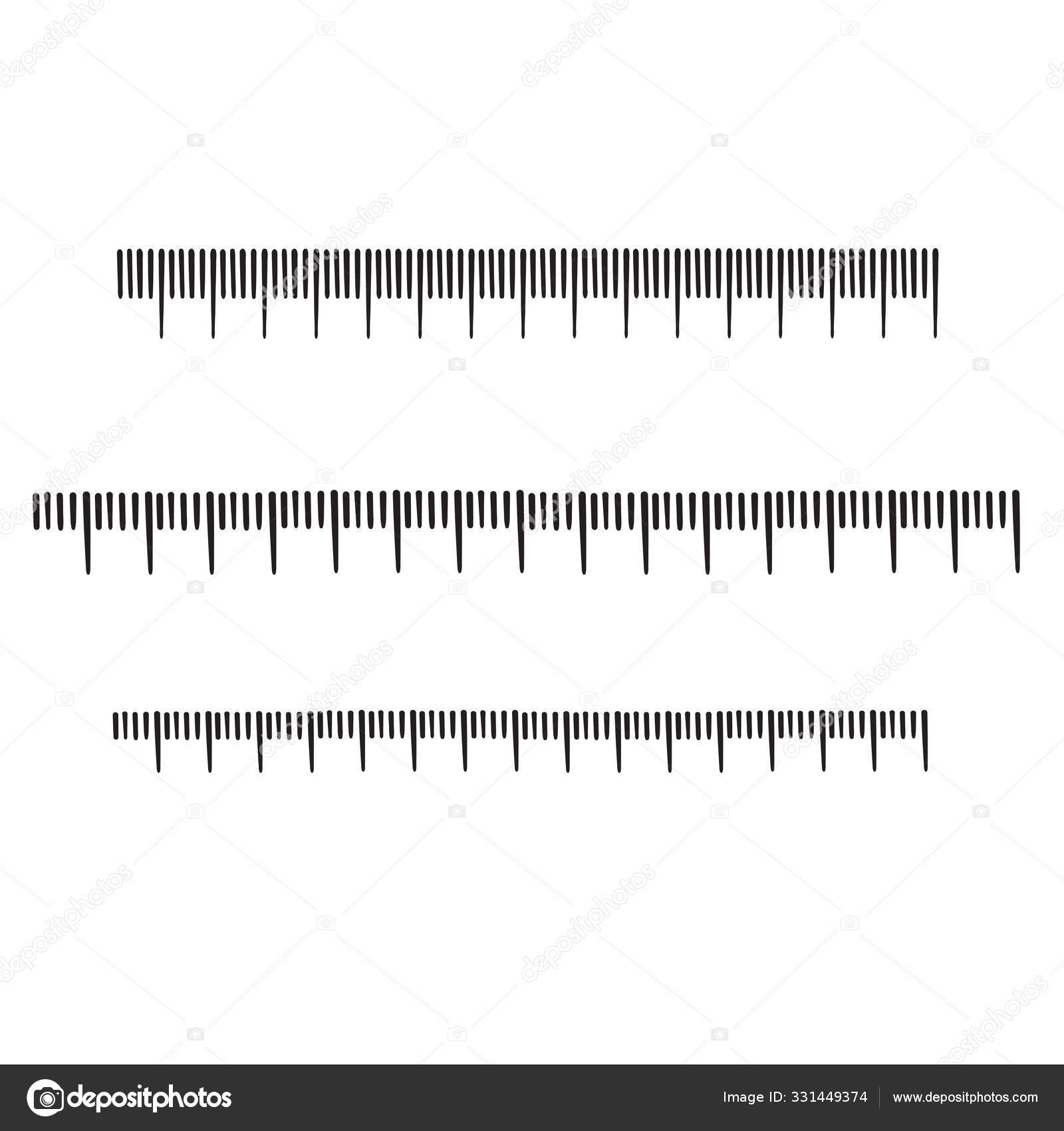 Measuring scale, markup for rulers with hand drawn doodle style vector ...