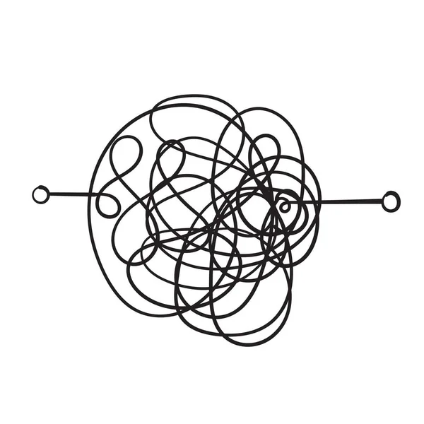 Confused process, chaos line symbol. Finding a way out, teamwork or ...