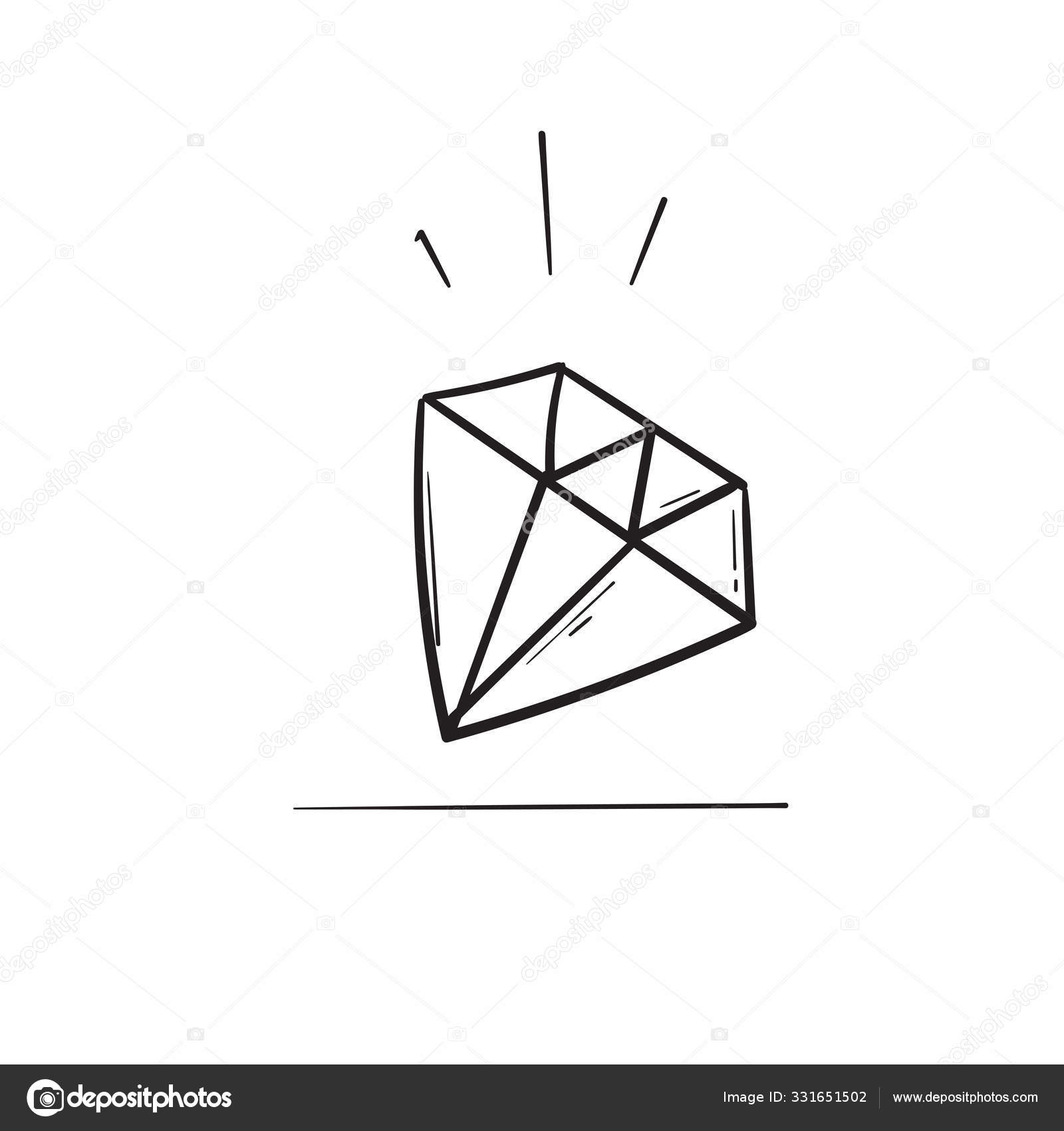 Doodle diamond illustration vector isolated Stock Vector by ...