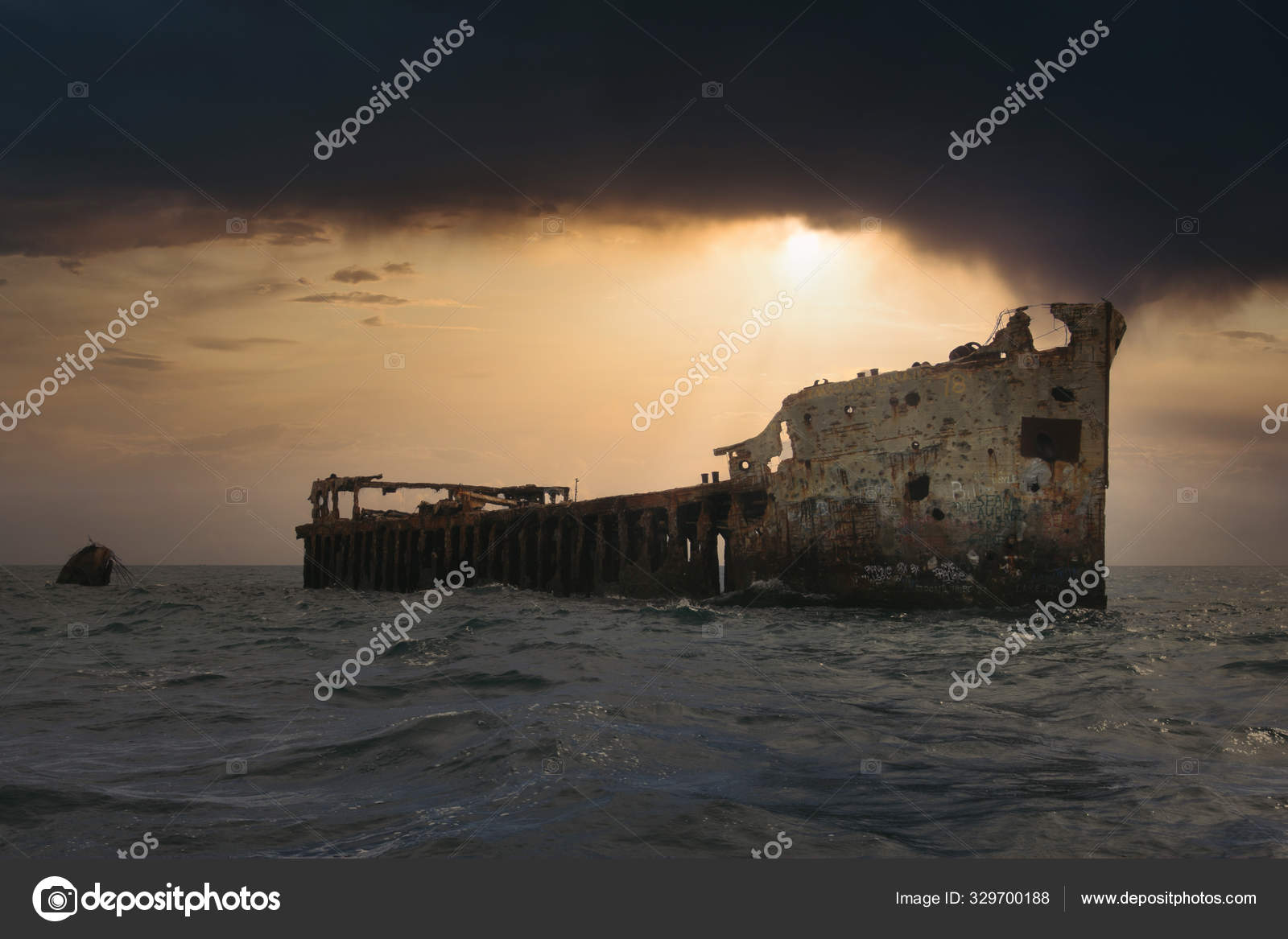 Famous Mysterious Sapona Shipwreck Bermuda Traingle Caribbean Sea Front ...