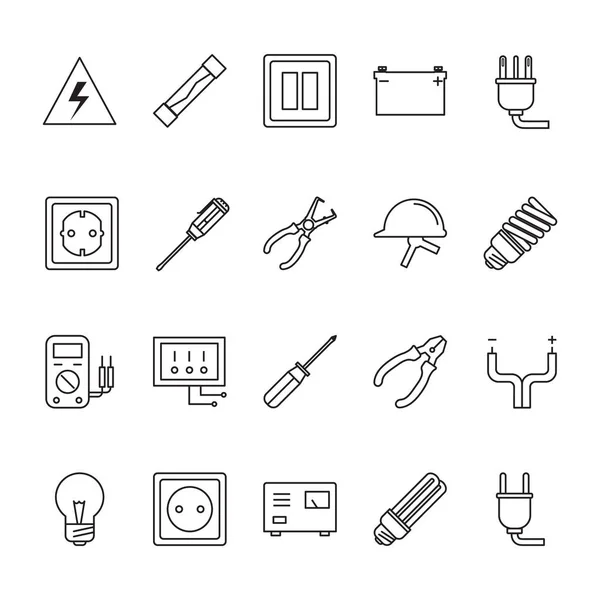 Stylized Electrical devices and equipment icons — Stock Vector ...