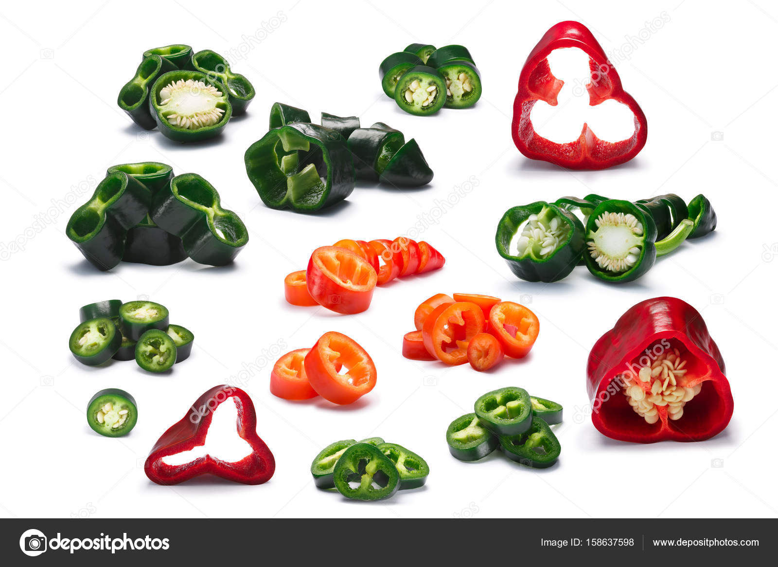 Chopped sliced diced chiles, paths Stock Photo by ©maxsol7 158637598
